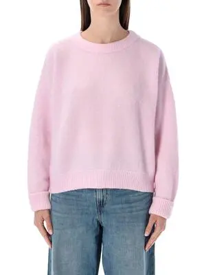American Vintage Relaxed Fit Wool And Alpaca Blend Crewneck Jumper - Pink