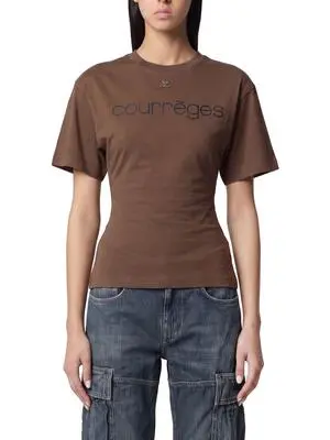 COURREGES Courrèges Slim Fit Cotton T-Shirt With Contrasting Logo
