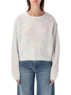 American Vintage AMERICAN VINTAGE Relaxed Fit Alpaca Wool Crewneck Jumper Ice