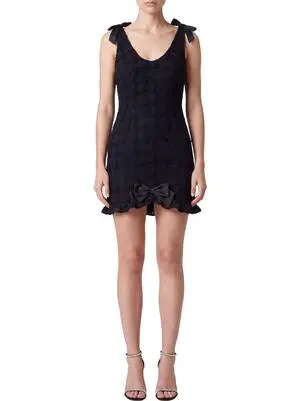 Alessandra Rich Off-the-shoulder Sheath Mini Dress - Black