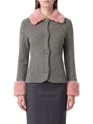 Moschino Knitted Fur Trimmed Sweater - Grey