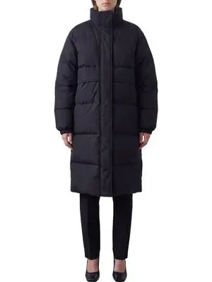 JIL SANDER Long Quilted Puffer Jacket - Black