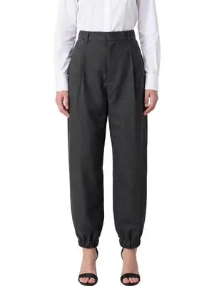 Moschino Moschino Couture Pleated High-Waisted Baggy Trousers In Virgin Wool Grey