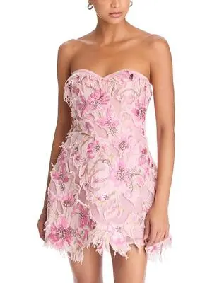 LoveShackFancy Embellished Mini Dress - Mulberry Mauve