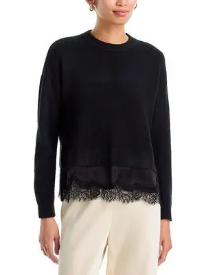 Aqua Layered Look Crewneck Sweater - Black