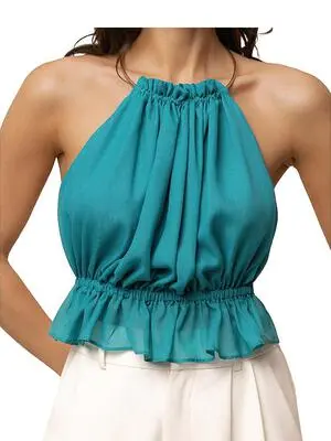 JLUXLABEL Moonlit Coast Halter Top - Aqua
