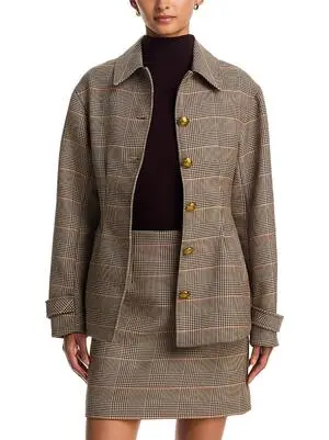 Veronica Beard Severine Single Breasted Jacket - Khaki Multi