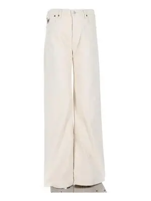 LOIS Mid-rise Wide-leg Palazzo Jeans - Beige