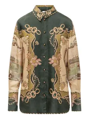 Zimmermann ZIMMERMANN Twill Shirt Forest Scarf
