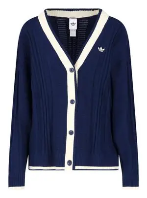 Adidas Ribbed Knit Cardigan - Blue