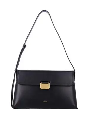A.p.c. A.P.C. Leather Flap Shoulder Bag Nero