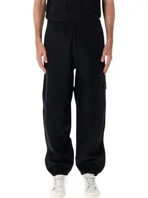 Stone Island STONE ISLAND Wool Blend Cargo Jogger Trousers Nero
