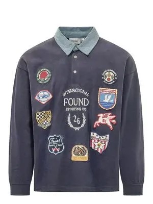 FOUND Rugby Polo Shirt - Faded Blue