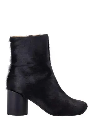 MAISON MARGIELA MM6 Maison Margiela Square-Toe Hair-on Leather Ankle Boots Marrone