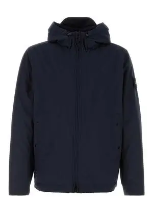 Stone Island Stretch Polyester Hooded Jacket - Blue
