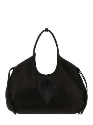 Miu Miu Nappa Leather Ivy Shopping Handbag - Black
