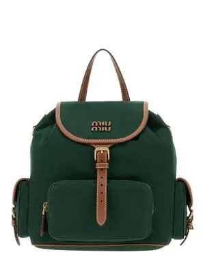 Miu Miu Mini Canvas Backpack - Green