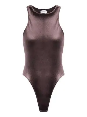 Andamane Sleeveless High-neck Bodysuit - Dark Brown