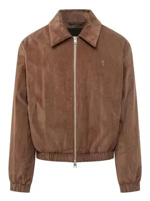 AMI AMI ALEXANDRE MATTIUSSI Zip-Up Corduroy Jacket With Heart Detail