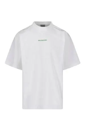 Balenciaga Logo Print Cotton T-shirt - White
