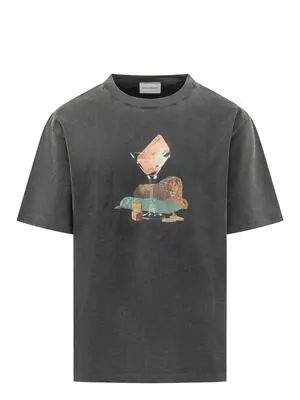 Drole De Monsieur Glass Lion Graphic T-shirt - Black