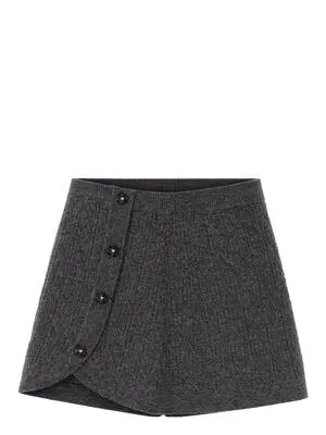 THE GARMENT Textured Knit Wrap Mini Skirt - Grey