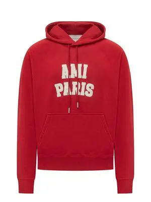 AMI Paris AMI Hoodie With Logo Detail Rouge Rubis