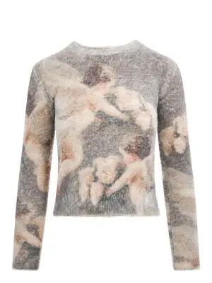Fiorucci Fuzzy Floral Sweater - Brown