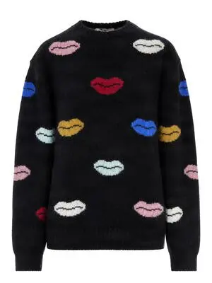 Fiorucci Allover Lip Print Crewneck Sweater - Multi