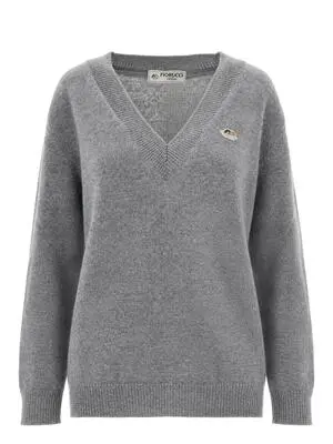 Fiorucci V-neck Wool-cashmere Sweater - Grey
