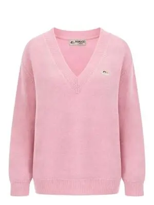 Fiorucci V-neck Wool-cashmere Oversized Sweater - Pink