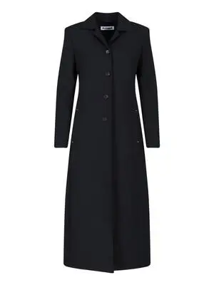JIL SANDER Long Tailored Single-breasted Coat - Black