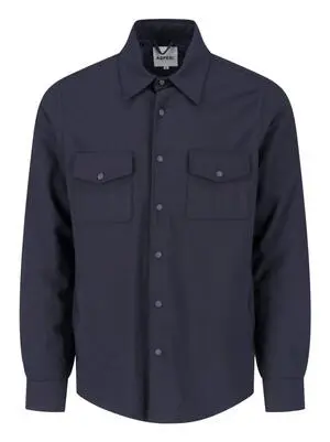 Aspesi Button-front Overshirt With Chest Pockets - Blue
