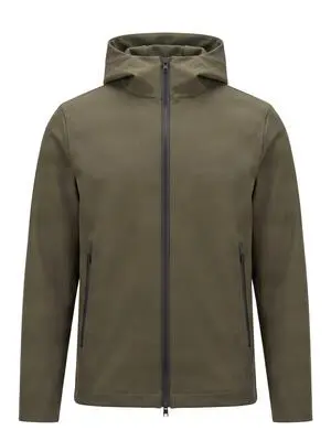 Woolrich Woolrich Hooded Zip-Up Technical Jacket Dark Green