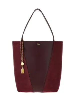 Chloé CHLOE Spin Shopper Bag Burgundy