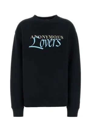 JW Anderson Cotton Crewneck Sweatshirt With Logo - Black