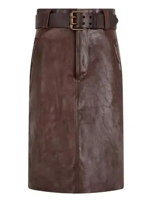 SAINT LAURENT Calfskin Leather Dress