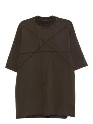 Rick Owens Rick Owens Drkshdw Cotton Crew Neck Tee With Three-Quarter Sleeves And Oversized Fit Grigio