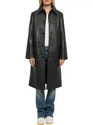 Zadig&Voltaire Mentlyr Leather Coat - Gloom