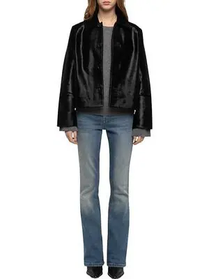Zadig&Voltaire Lessa Pony Effect Leather Jacket - Black