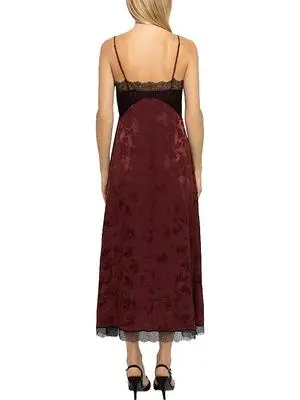 Zadig&Voltaire Ridar Silk Lace Trim Dress - Cherry