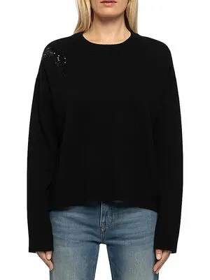 Zadig&Voltaire Markuz Embellished Wool & Cashmere Sweater - Black