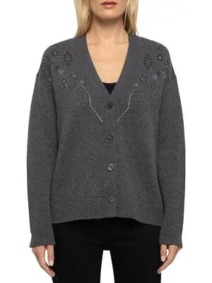 Zadig&Voltaire Mirkaz Embellished Cashmere Cardigan - Anthracite