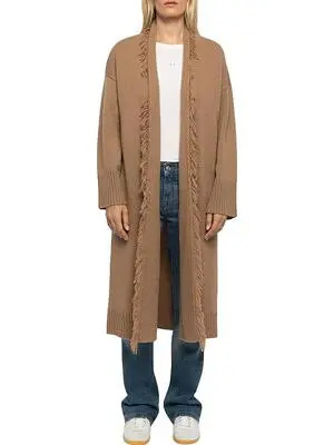 Zadig&Voltaire Camy Wool & Cashmere Fringed Cardigan - Camel