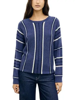 Gerard Darel Ricki Cashmere Striped Sweater - Blue