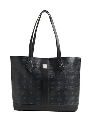 Mcm Liz Medium Visetos Leather Shopper Tote - Black