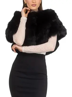 Gorski Merinillo Shearling Lamb Capelet - Black