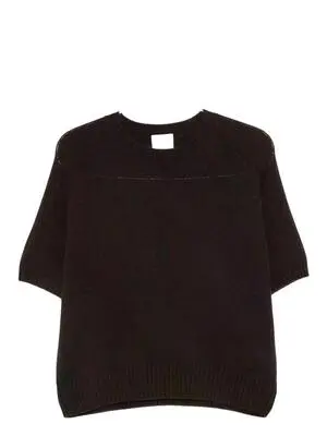 ALLUDE Allude Short-Sleeve Cashmere Sweater