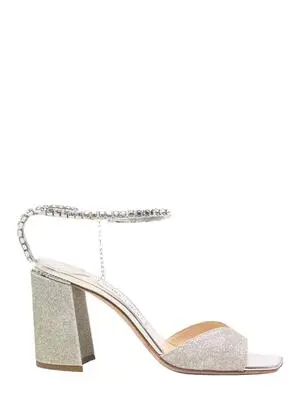 JIMMY CHOO Saeda Crystal-embellished Sandals - Silver