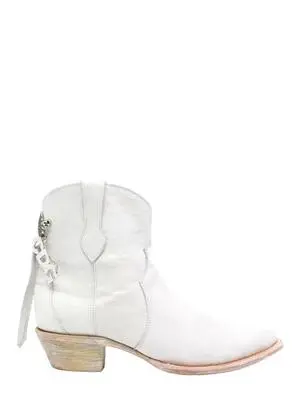 Comme Des Garçons X Mexicana Cracked-effect Cowboy Boots - White